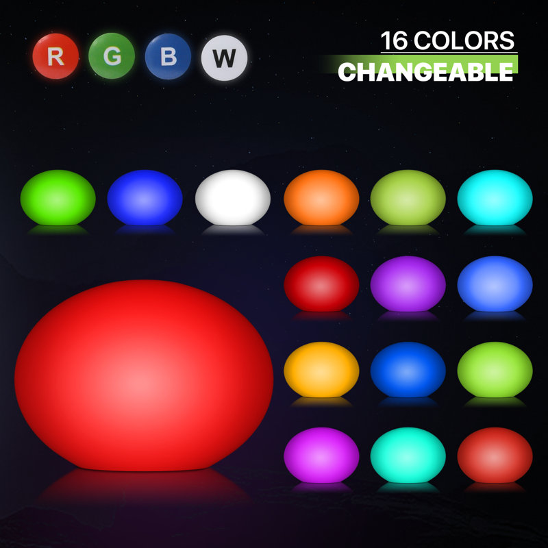 Wrought Studio™ Plazonja LED Egg Shape Lamp Color Changing Night Light lighting Home Décor | Wayfair